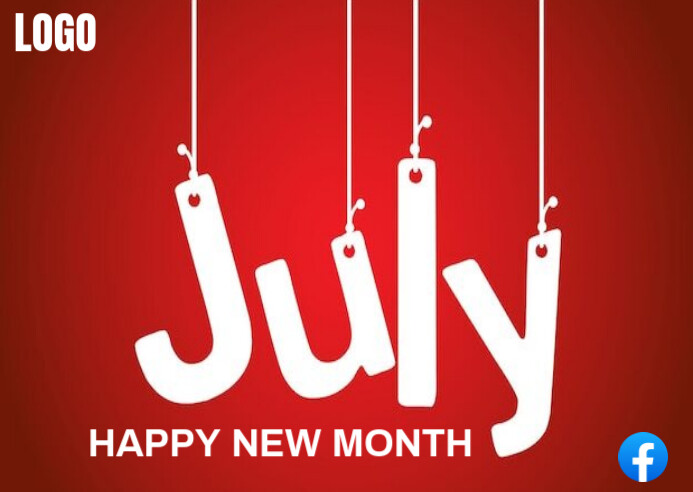 Red Maximalist July Happy New Month Wishes Template Postcard | PosterMyWall