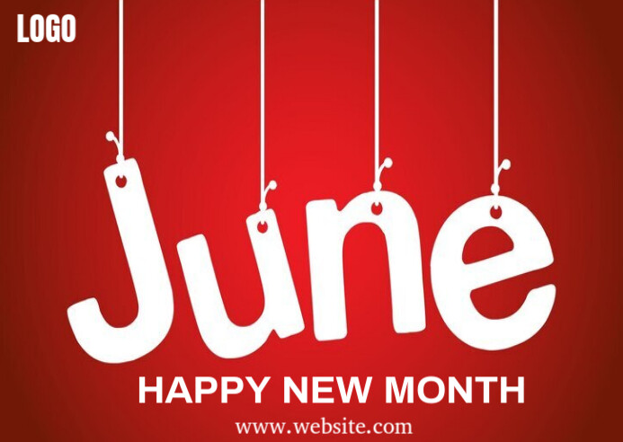 Copy of Red Maximalist June Happy New Month Wishes Template Postcard ...