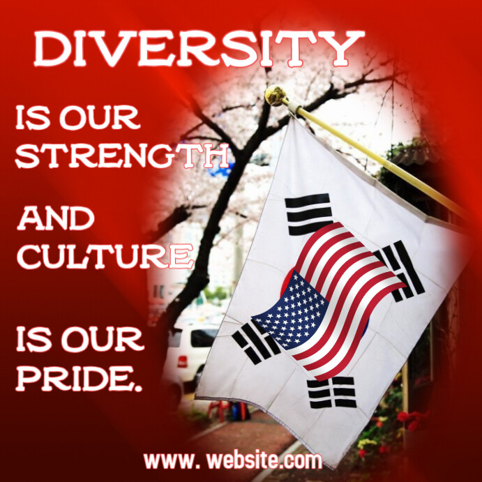 Red Maximalist Korean American Day Instagram Post Template | PosterMyWall