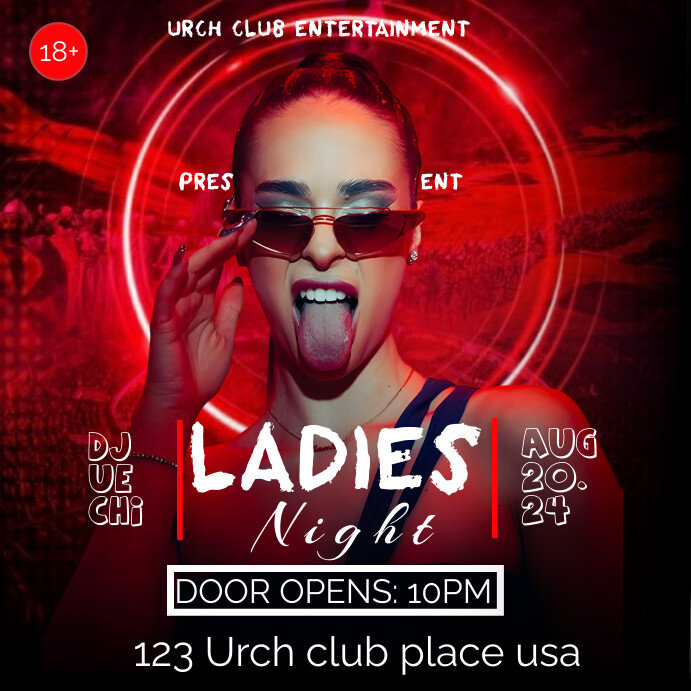 Red Maximalist Ladies Night Instagram Post Templat | PosterMyWall