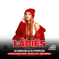 Red Maximalist Ladies Night Club Party Instagram Post Template ...