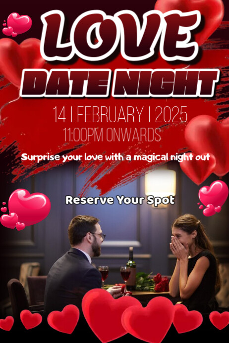 Copy of Red Maximalist Love Date Night Poster Poster | PosterMyWall