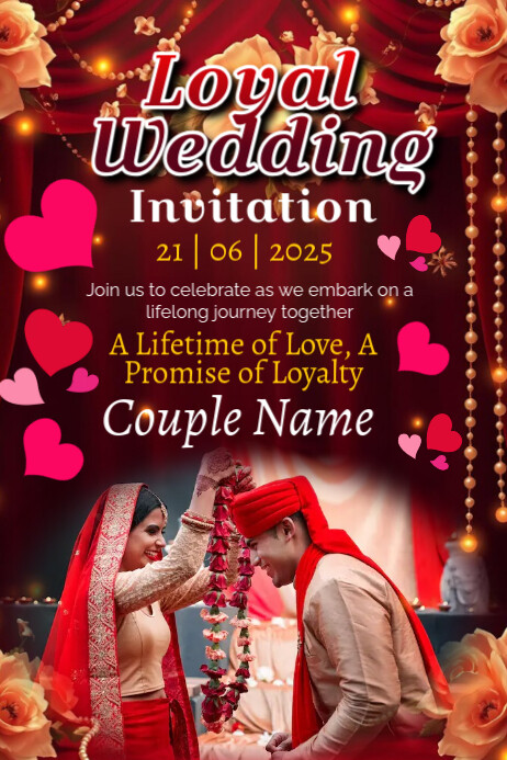 Copy of Red Maximalist Loyal Love Invitation Poster | PosterMyWall