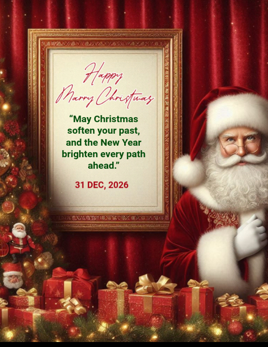 Red Maximalist Marry Christmas Quotations Flyer (us Letter) Template ...