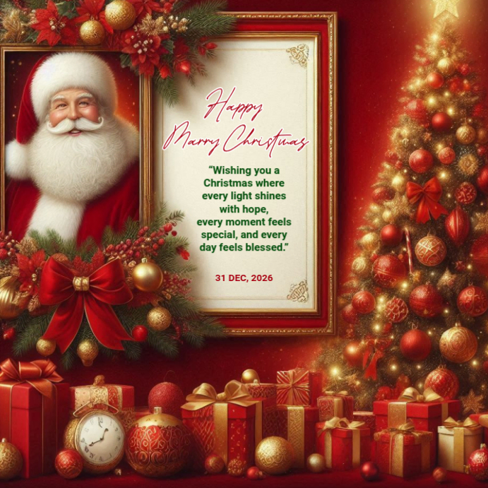 Plantilla de Red Maximalist Marry Christmas Quotations Instagram Post ...