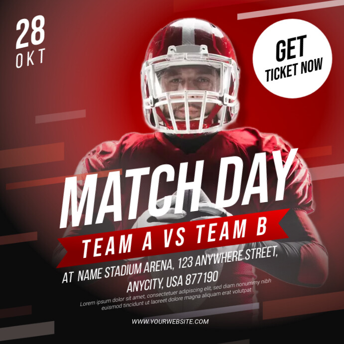 Copy of Red Maximalist Match Day Event Flyer Instagram Post | PosterMyWall