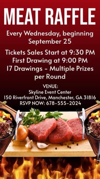 Red Maximalist Meat Raffle Flyer Instagram Story Template | PosterMyWall
