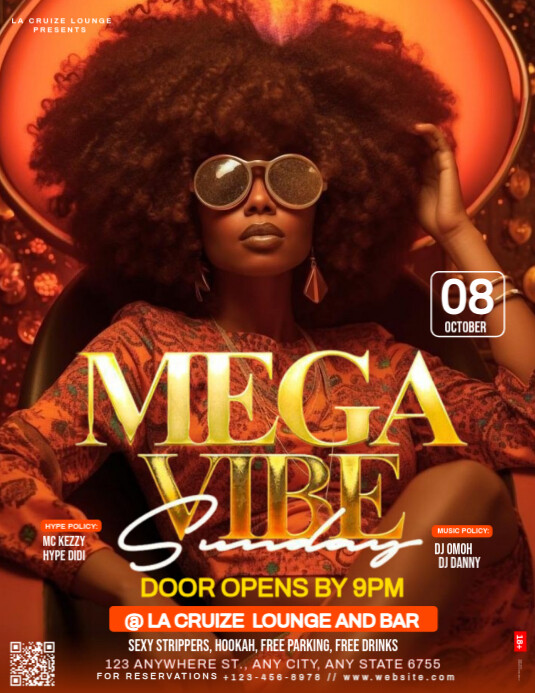 Copy of Red Maximalist Mega Vibe Sunday Flyer (us Letter) | PosterMyWall