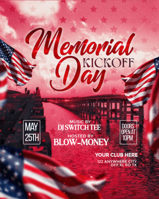 Modèle Red Maximalist Memorial Day Instagram Portrait | PosterMyWall