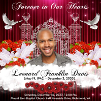 Brown Maximalist Memorial Funeral Announcement Flyer, Funeral Instagram ...