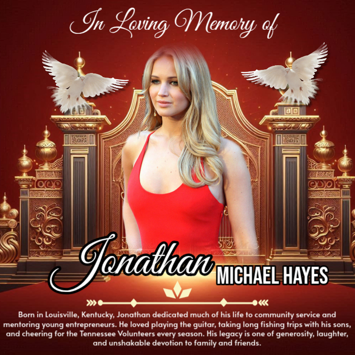 Red Maximalist Memorial Funeral Announcement Flyer, Funeral Instagram ...