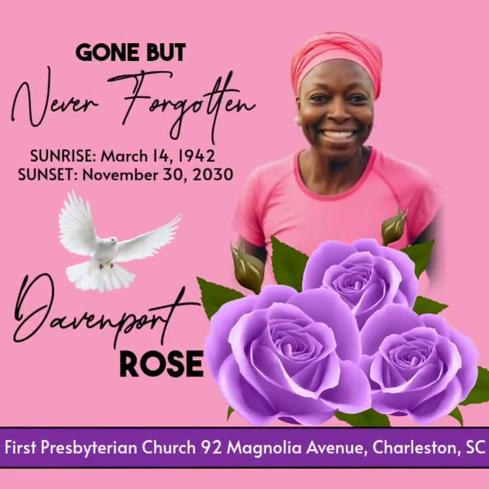 Red Maximalist Memorial Funeral Announcement Flyer, Funeral Instagram ...