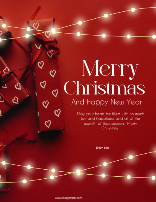 Red Maximalist Merry Christmas Design Templates Flyer (us Letter ...