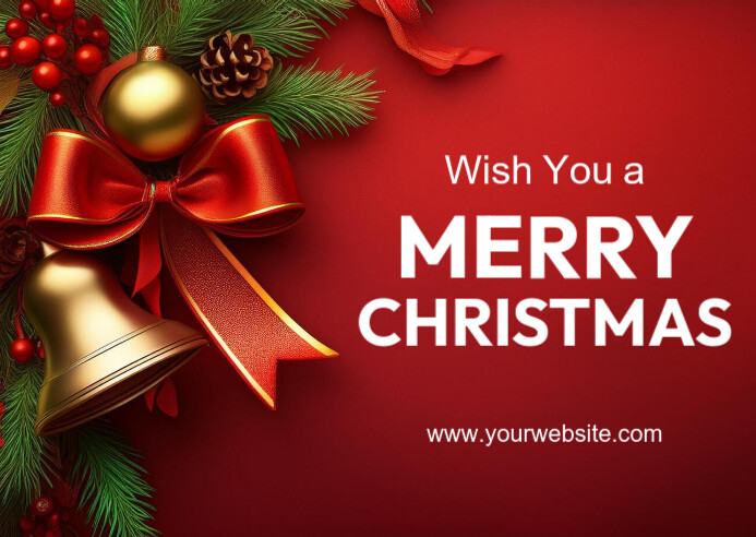Red Maximalist Merry Christmas Postcard Template | PosterMyWall