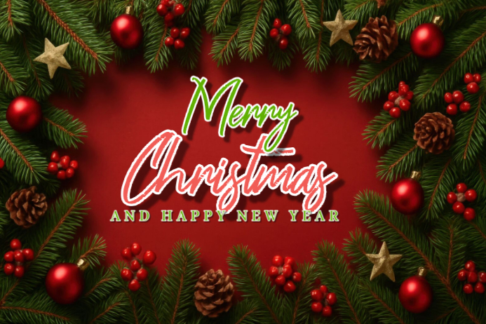 Plantilla de Red Maximalist Merry Christmas Poster | PosterMyWall