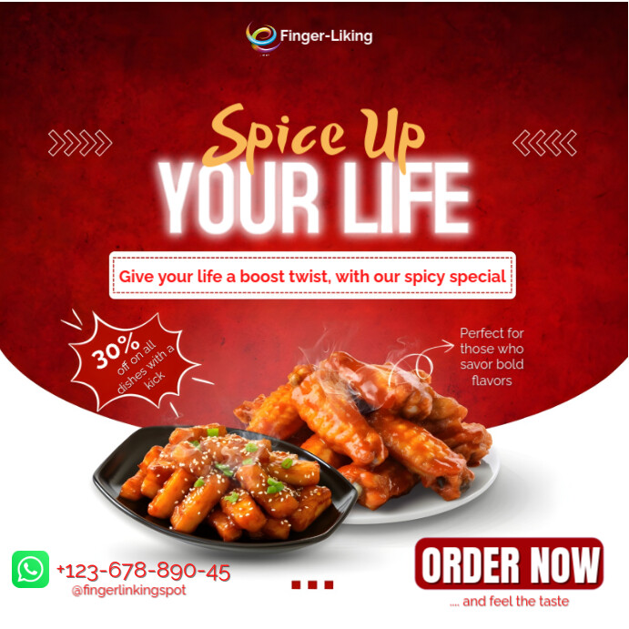 Copy of Red Maximalist Modern Spices Food Promotion Instagram Post ...