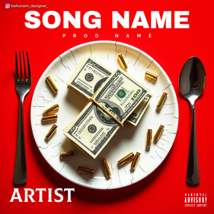 Red Maximalist Money Food Album Cover Template | PosterMyWall