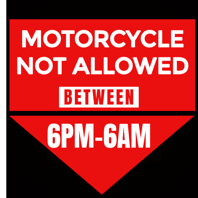 Red Maximalist Motorcycle Restriction Notice — No Motorcycles Allowed ...
