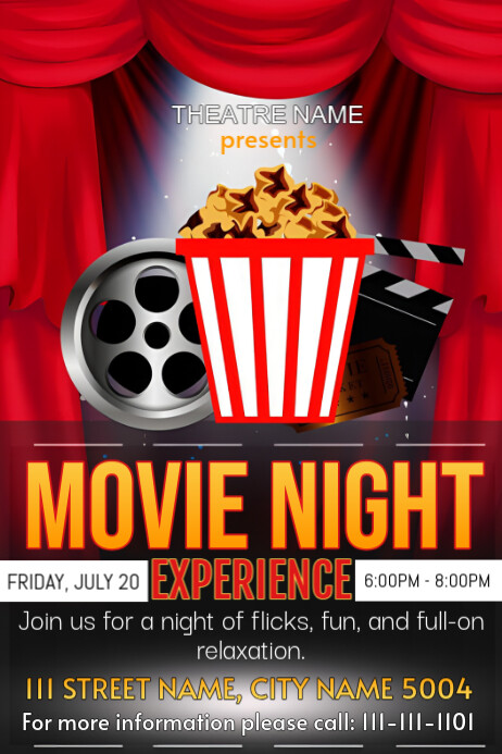 Copy of Red Maximalist Movie Night Poster | PosterMyWall