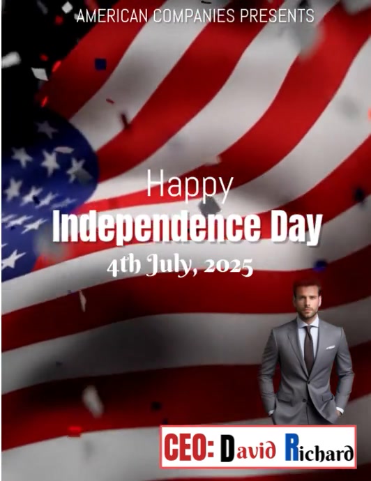 Red Maximalist Mp4 Video Of American Independence Day Celebration Design Flyer/template 2026 ...