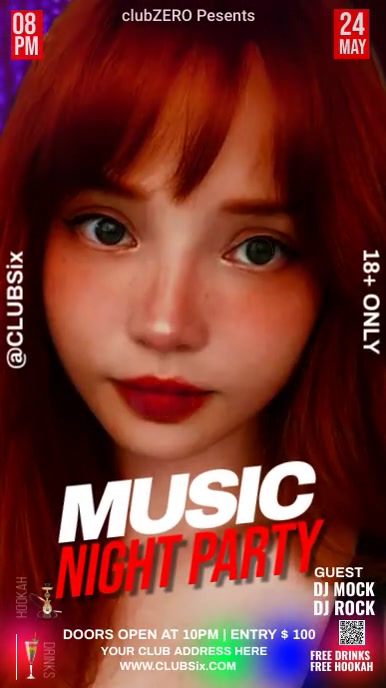 Red Maximalist Music Night Ads Instagram Stor Templat | PosterMyWall