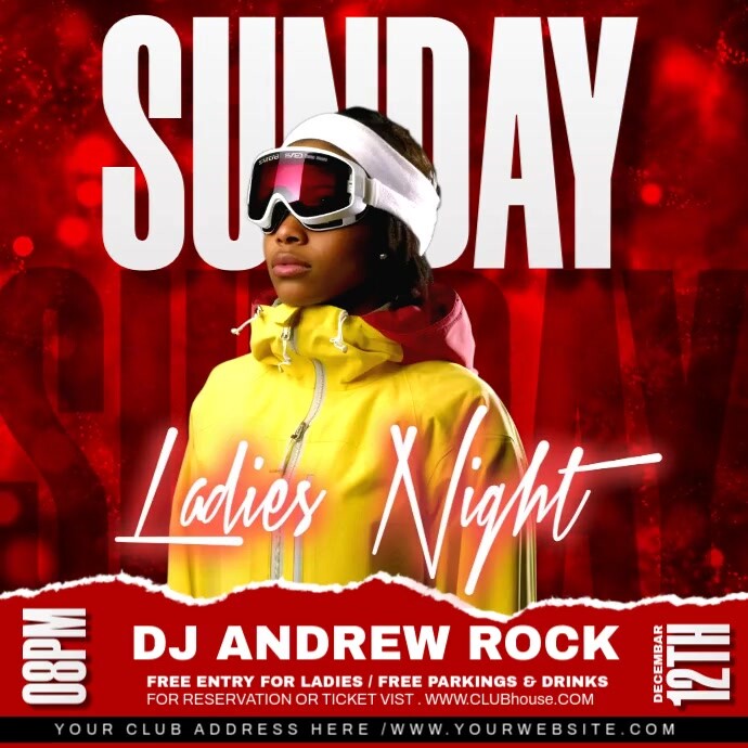 Red Maximalist Music Night Instagram Post Template | PosterMyWall