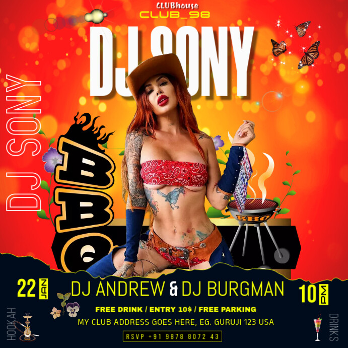 Red Maximalist Music Night Instagram Post Template | PosterMyWall