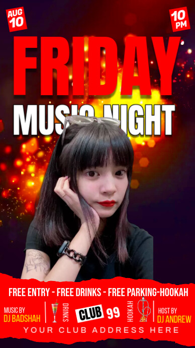 Red Maximalist Music Night Party Instagram Story Template | PosterMyWall