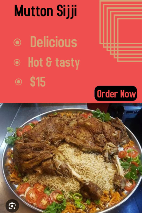 Red Maximalist Mutton Sijji Poster Template | PosterMyWall