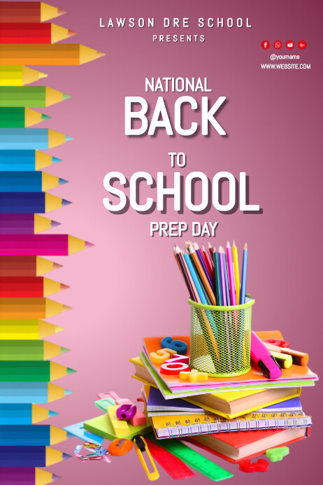 Copy of Red Maximalist National Back To School Prep D | PosterMyWall