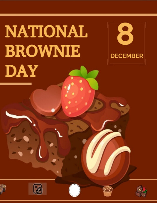 Red Maximalist National Brownie Day Flyer (us Letter) Template ...