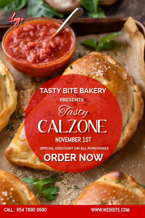 Copy of Red Maximalist National Calzone Day Poster | PosterMyWall