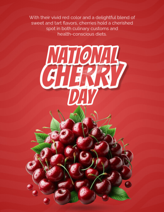Red Maximalist National Cherry Day Flyer Flyer (us Letter) Template ...