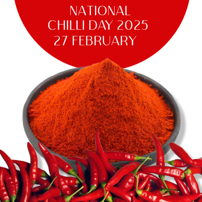 Red Maximalist National Chilli Day 2025 Instagram Post Template ...