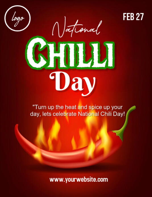 Copy of Red Maximalist National Chilli Day Flyer (us Letter) | PosterMyWall