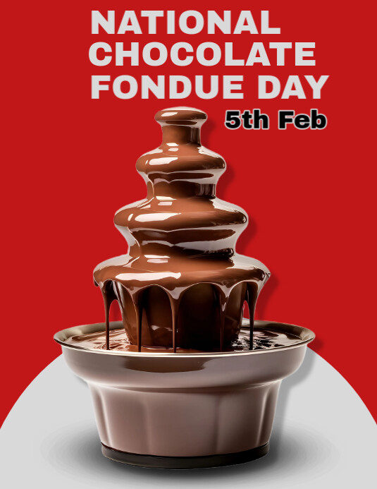 Copy of Red Maximalist National Chocolate Fondue Day Flyer (us Letter ...