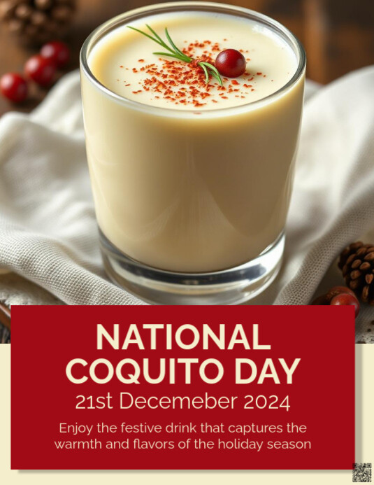 Red Maximalist National Coquito Day Flyer (us Letter) Template ...