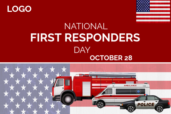Copy of Red Maximalist National First Responders Day Poster | PosterMyWall