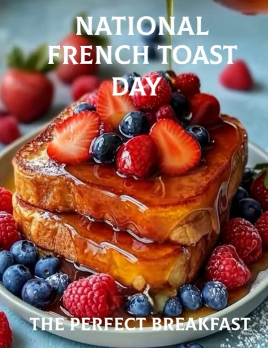 Red Maximalist National French Toast Day Flyer (us Letter) Template ...