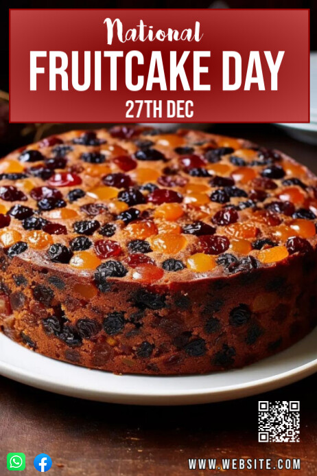 Red Maximalist National Fruitcake Day Poster Template | PosterMyWall