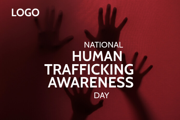 Red Maximalist National Human Trafficking Awareness Day Poster Template ...
