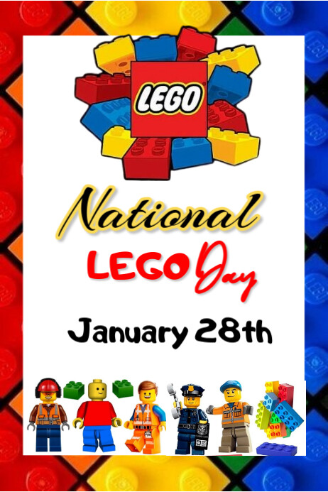 Copy of Red Maximalist National Lego Day Template Poster | PosterMyWall