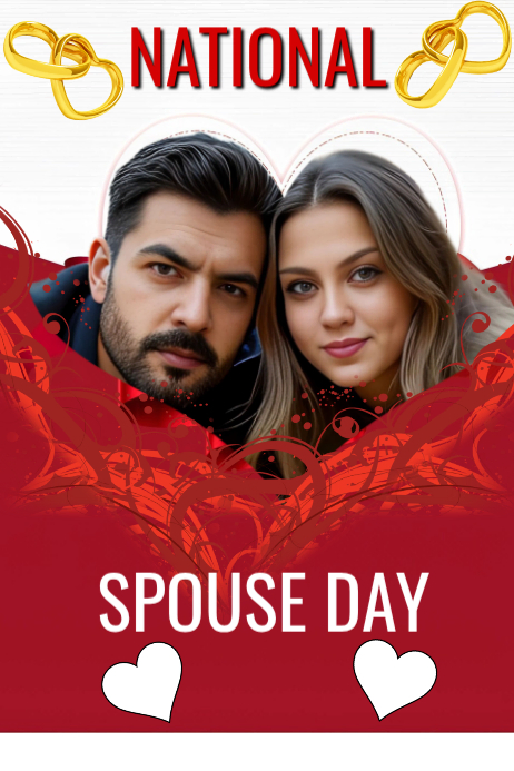 Red Maximalist National Spouse Day Poster Template | PosterMyWall