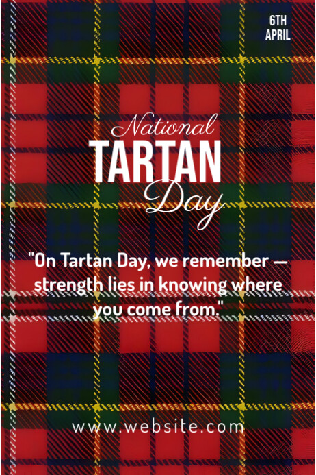 Red Maximalist National Tartan Day Poster Template | PosterMyWall