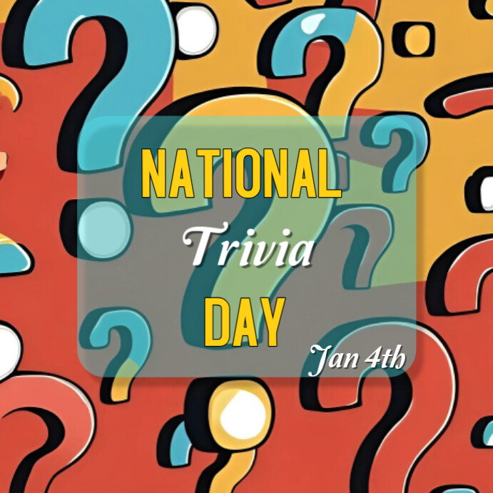 Red Maximalist National Trivia Day Flyer Instagram Post Template ...