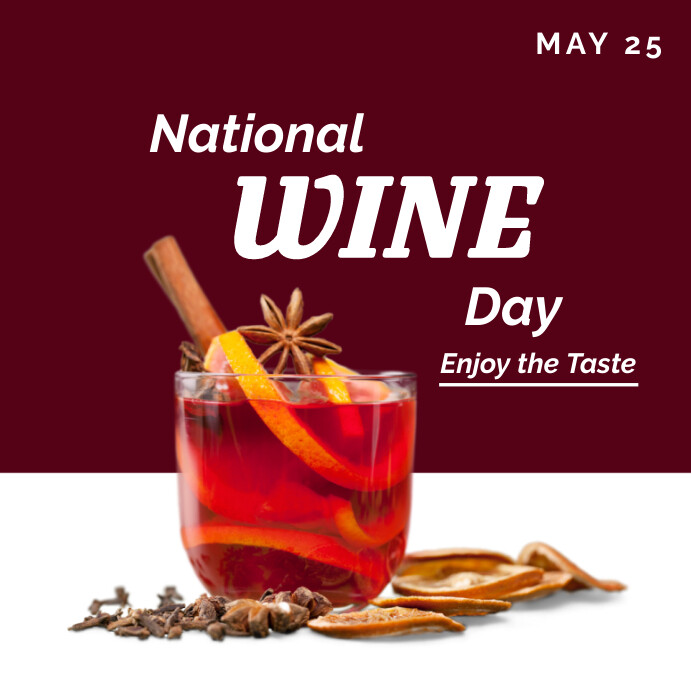Red Maximalist National Wine Day (instagram P Template | PosterMyWall
