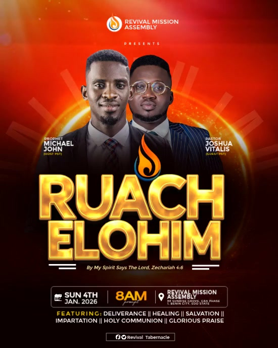 Red Maximalist New Year Prophetic Service Flyer Instagram Portrait ...