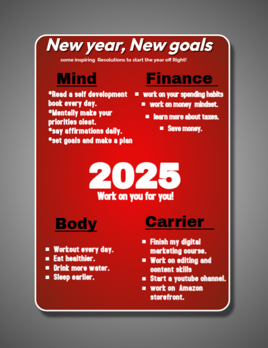 Plantilla de Red Maximalist New Year Resolutions Flyer (us Letter ...