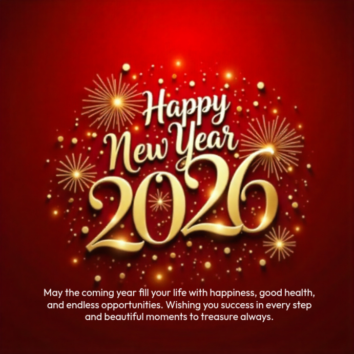 Red Maximalist New Year Wishes Instagram Post Template | PosterMyWall