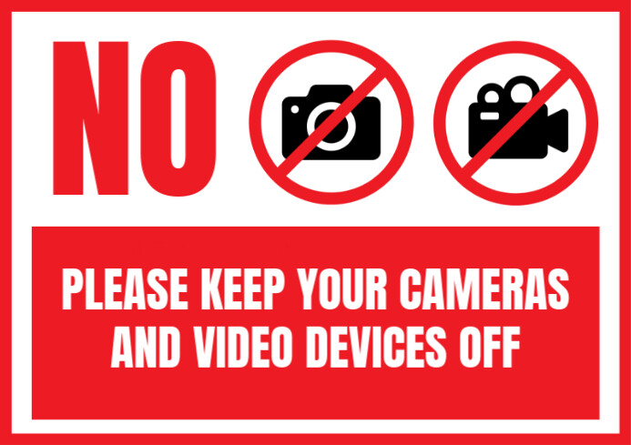Red Maximalist No Camera's Allowed A4 | PosterMyWall